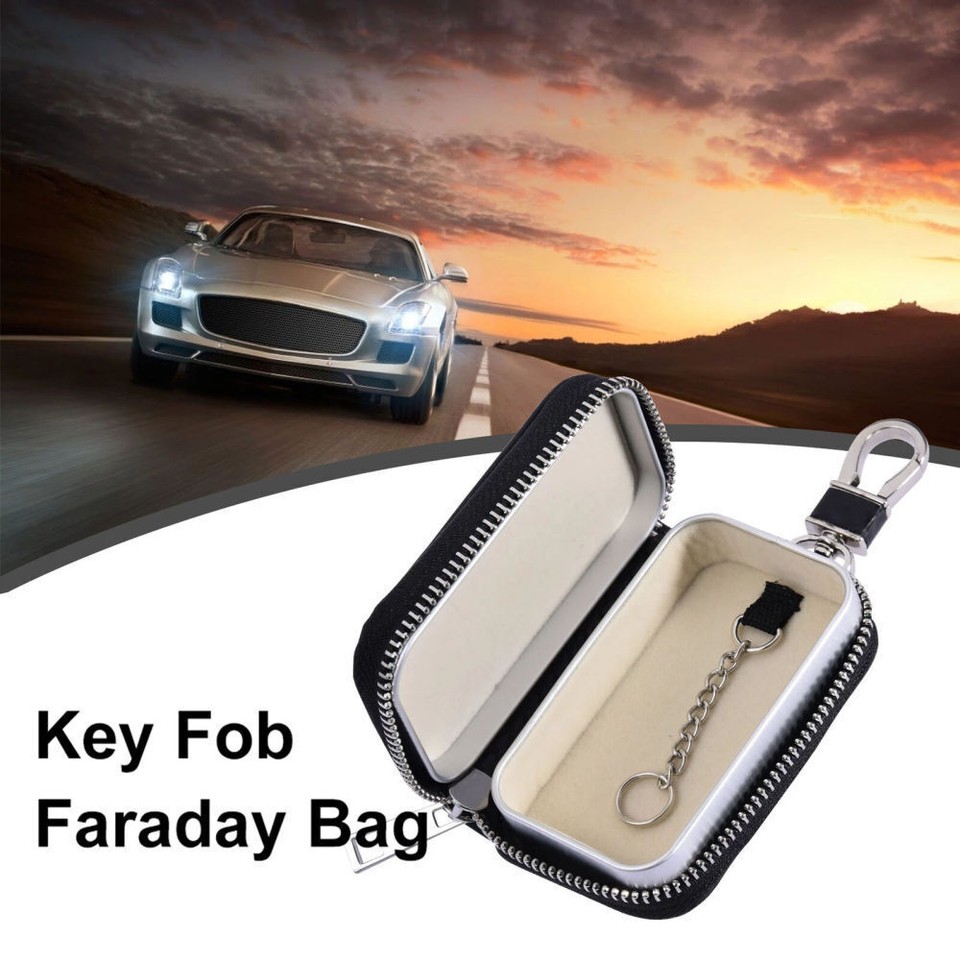 Faraday Car Key Signal Blocking Box for Car Keys Phones RFID Blocker PU ...
