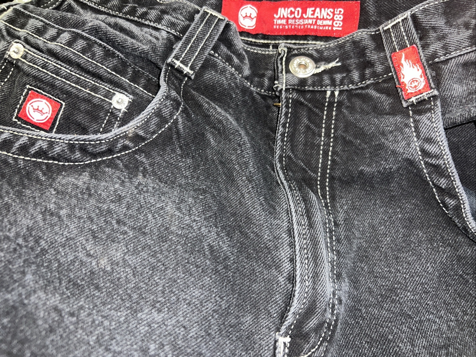 Ultra Rare JNCO Skull Decal Jeans 32x30 Mens 90's Vin… - Gem