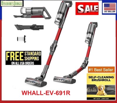 WHALL EV-691R Powerful Cordless Stick Vacuum Cleaner HardFloor Carpet ...