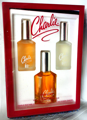 VINTAGE CHARLIE BY REVLON SPRAY COLOGNE (3) GIFT SET*NIB*Original/Red ...