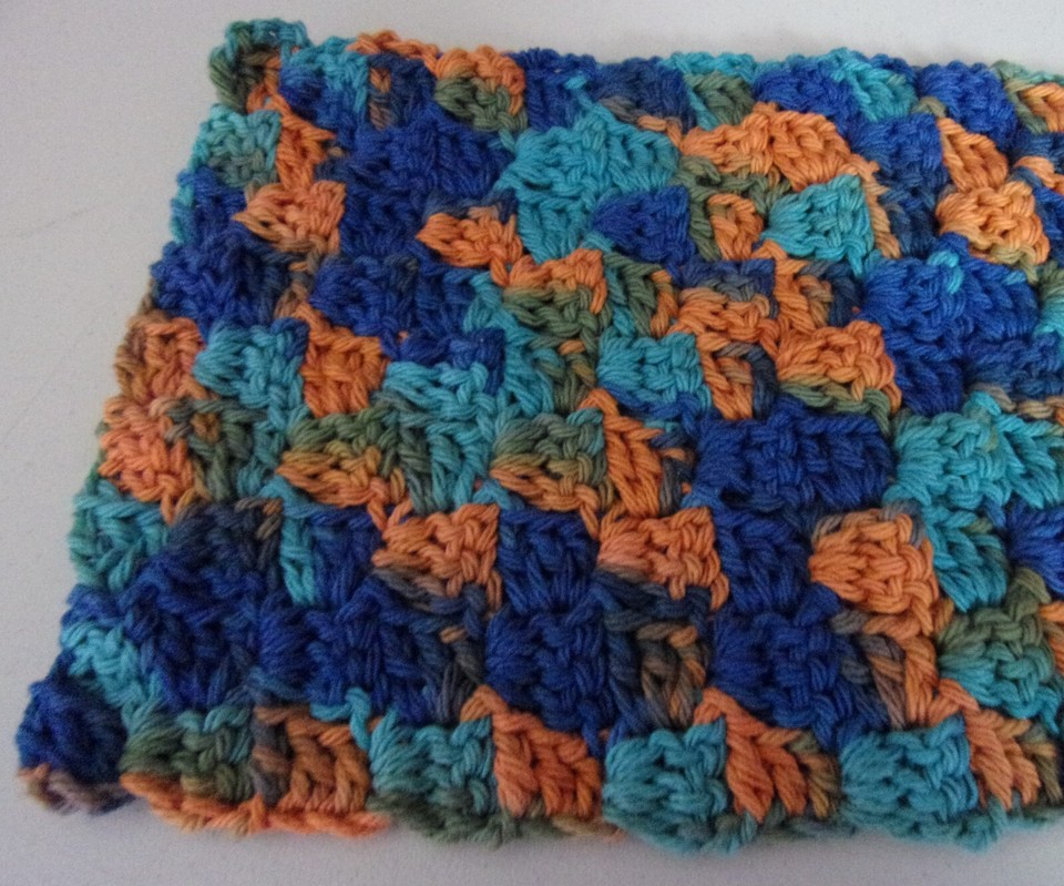 Crocheted Cotton Dish Cloth, Dish Rag, Towels/Dishcloths 'Capri Ombre ...