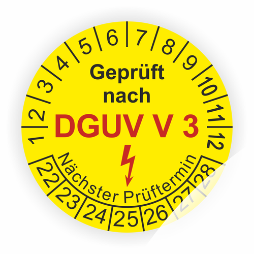 DGUV Vorschrift 3,Plaketten,ehemals BGV A3,Prüfplaketten für Profis, Ø ...