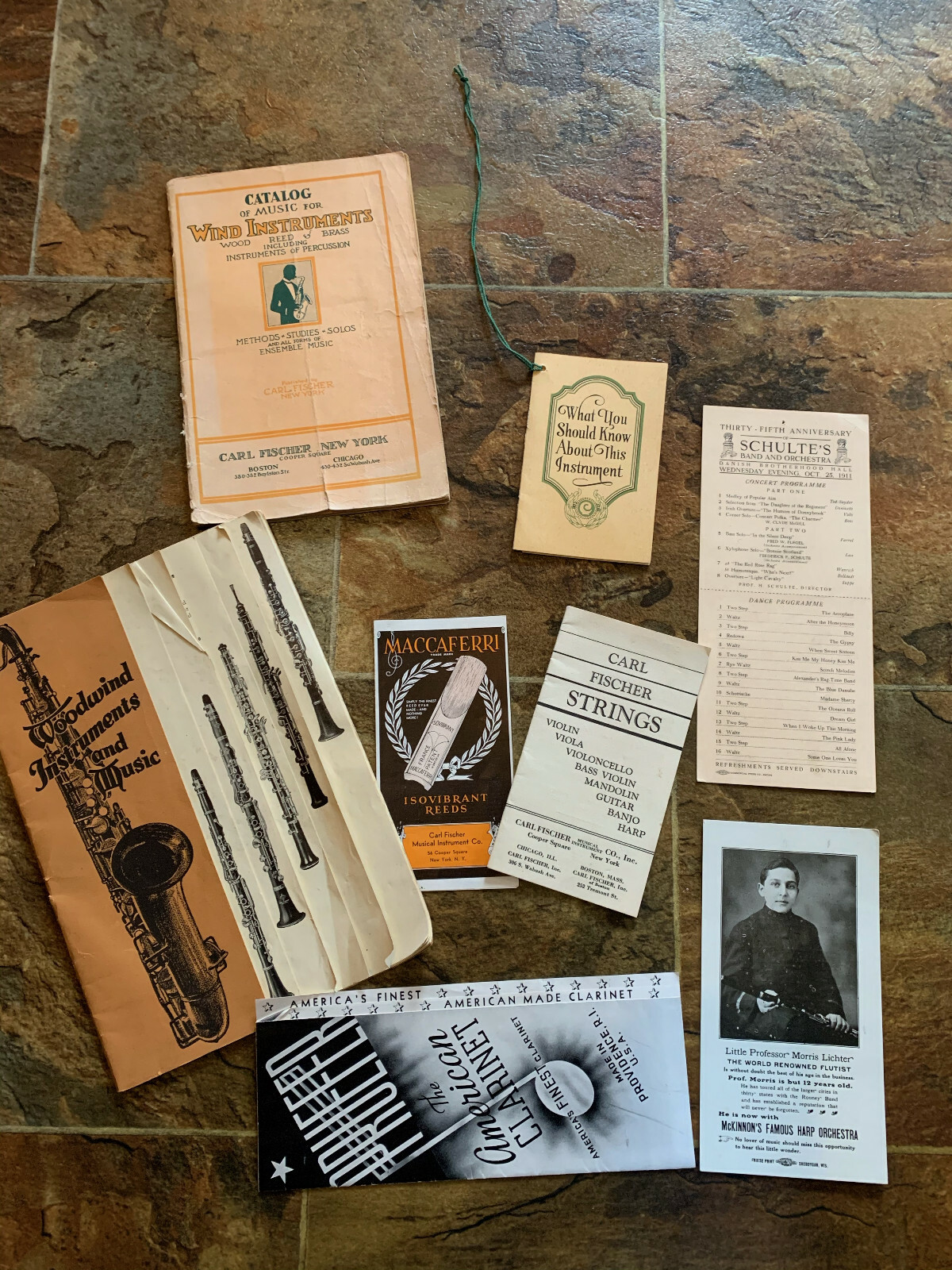 PROGRAM Ad CONCERT 1911 SCHULTES Orchestra DANISH & CARL LOT clarinet ...