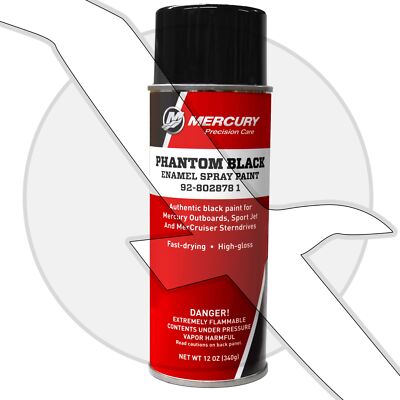 Mercury/Mercruiser Phantom Black Gloss OEM Engine Spray Paint Can ...
