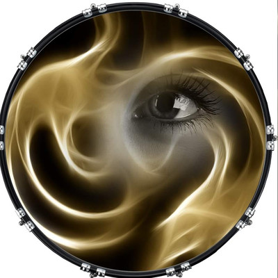 20" Custom Bass Kick Drum Front Head Graphical Eye Smoke | eBay