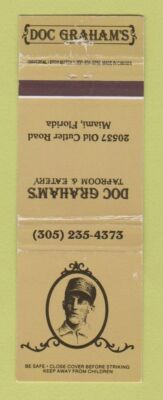 Matchbook Cover - Doc Graham's Tap Room Restaurant Miami FL WEAR | eBay