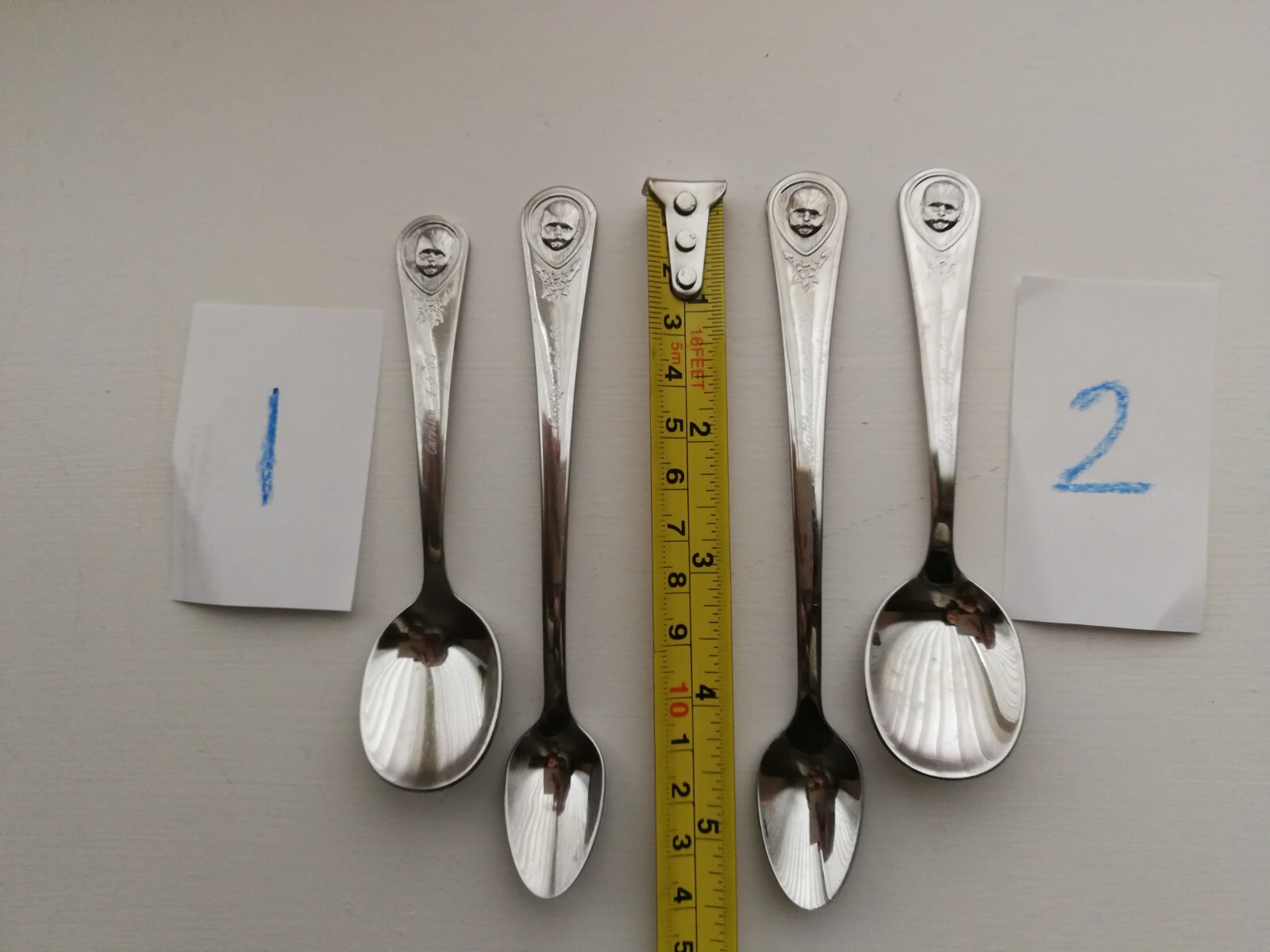 1 Set Vtg Gerber Oneida Baby Toddler Feeding Spoons Stainless With Name ...