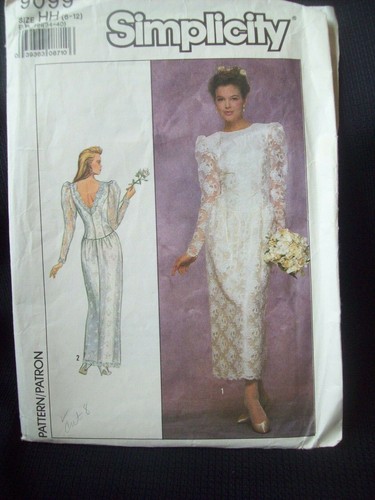 Vintage Simplicity Pattern 9099 'V' Back Lined Dress Two Lengths Cut ...