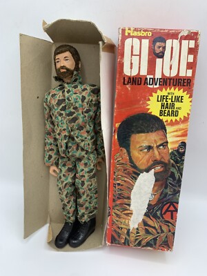 Land Adventurer Brown Flocked Hair & Beard GI Joe 1970 Hasbro Vintage ...