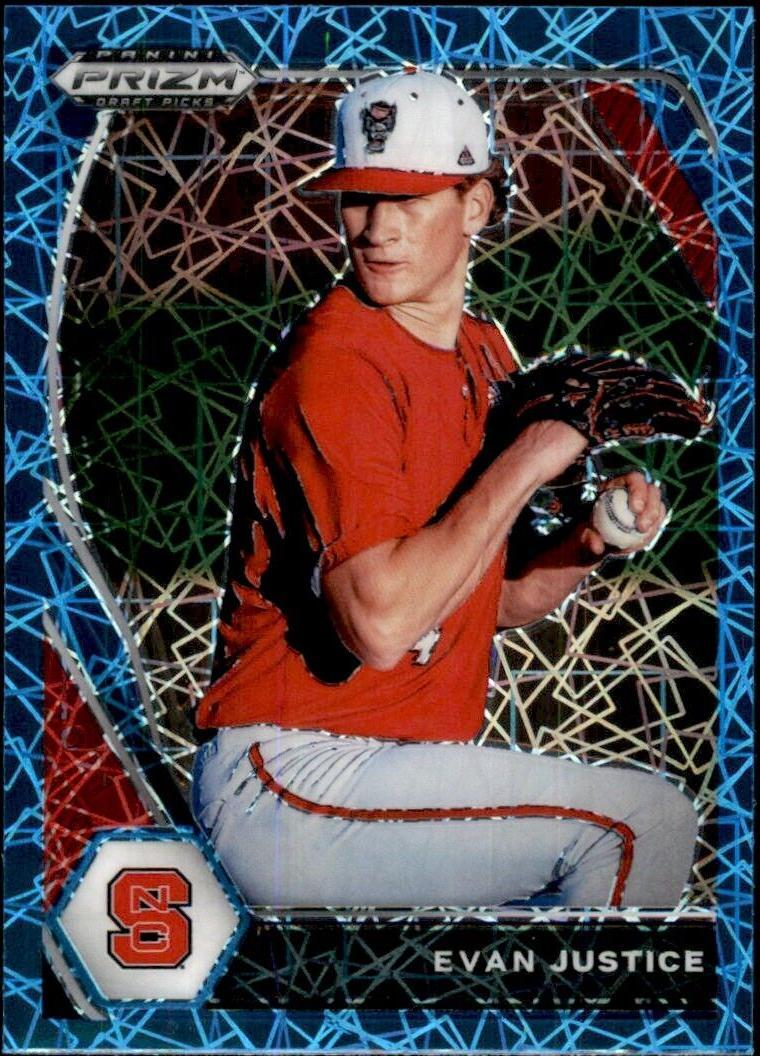 2021 Panini Prizm Draft Picks - Evan Justice #PDP140 Blue Velocity ...