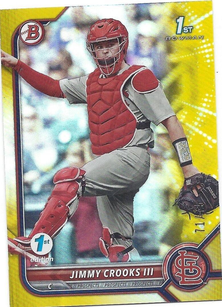 2022 Bowman Draft 1st Edition - Jimmy Crooks III #BD-178 Yellow Foil ...
