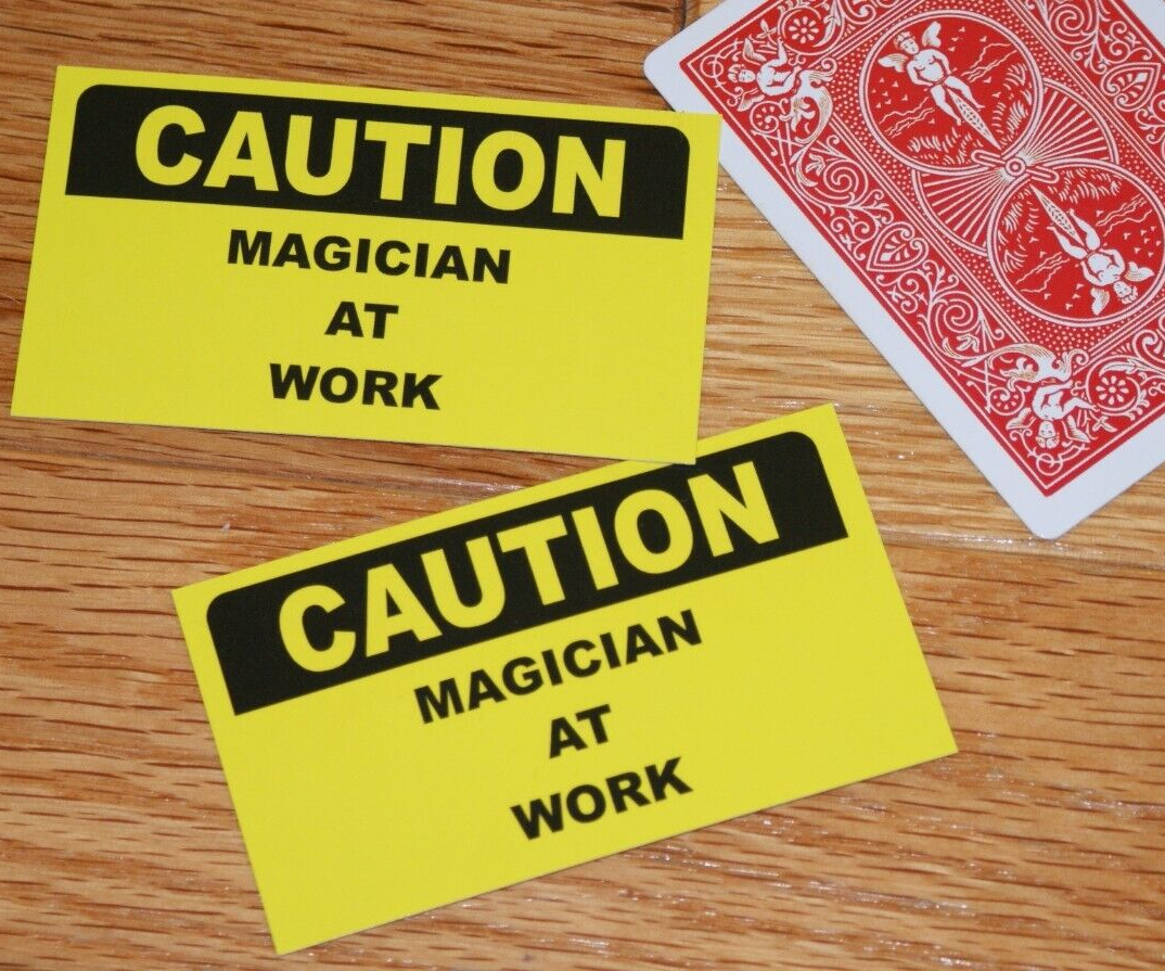 MAGICIAN AT WORK cards (set of two) -- a little close-up comic relief ...