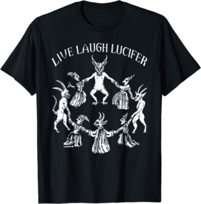 NEW LIMITED Live Laugh Lucifer Horror Satan Satanic Demonc Devil Goat T ...