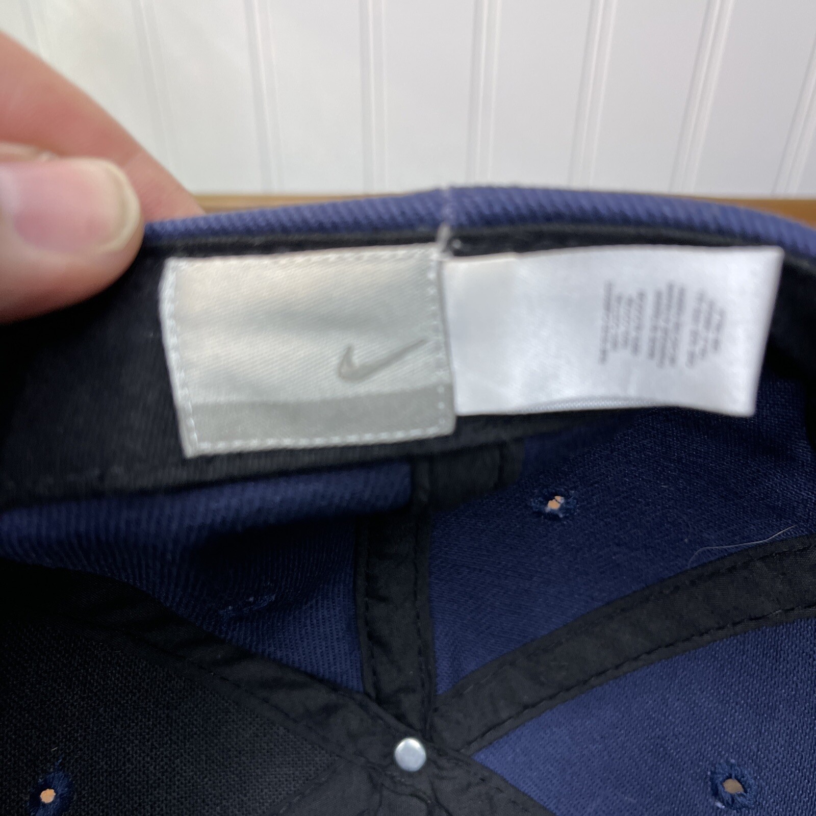 Vintage Nike Gray Tag Hat Cap Swoosh Logo Hook & Loop… - Gem