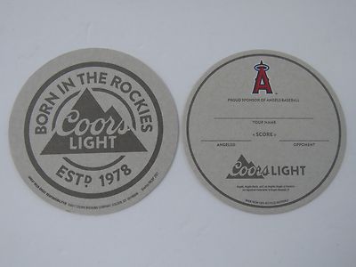 BEER Coaster: (Miller/COORS) COORS Light Sponsor of Angels Baseball ...