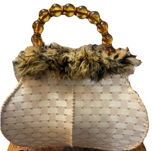 Vintage Purse Night Light Lamp With Beaded Handle And Feathers. | eBay