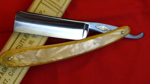 NOS Excellent 6/8 Wagner Cutlery Corp. NYC "DIANA" Square Point Straight Razor | eBay