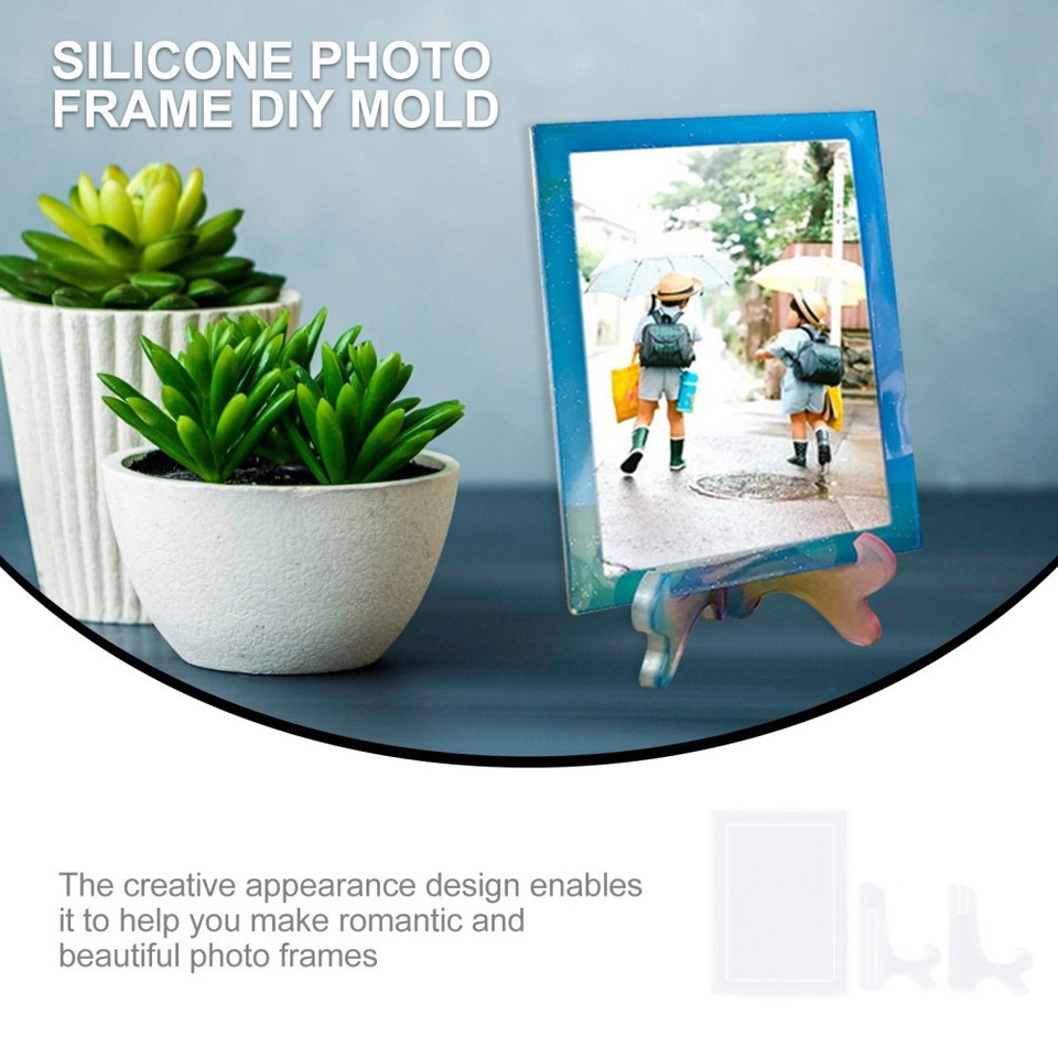 1 set of Silicone Photo Frame Mold Picture Frame with Bracket Making ...