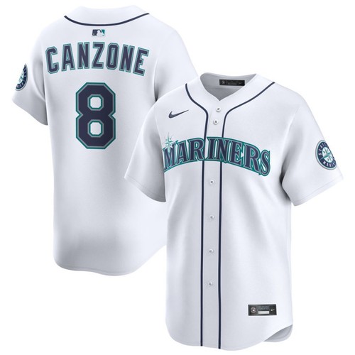 Seattle Mariners Dominic Canzone #8 Nike White 2025 Official MLB ...