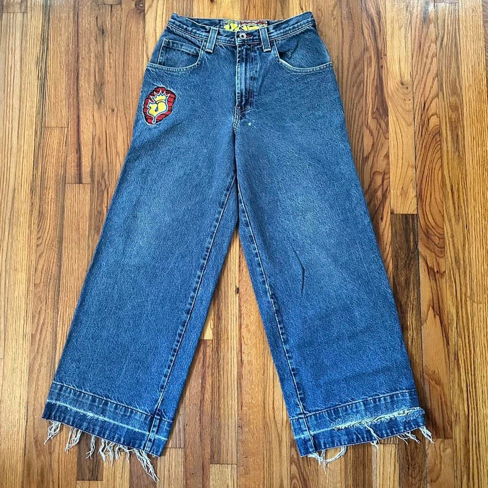 RARE JNCO Jester Baggy Jeans Grunge Graffiti Embroide… - Gem