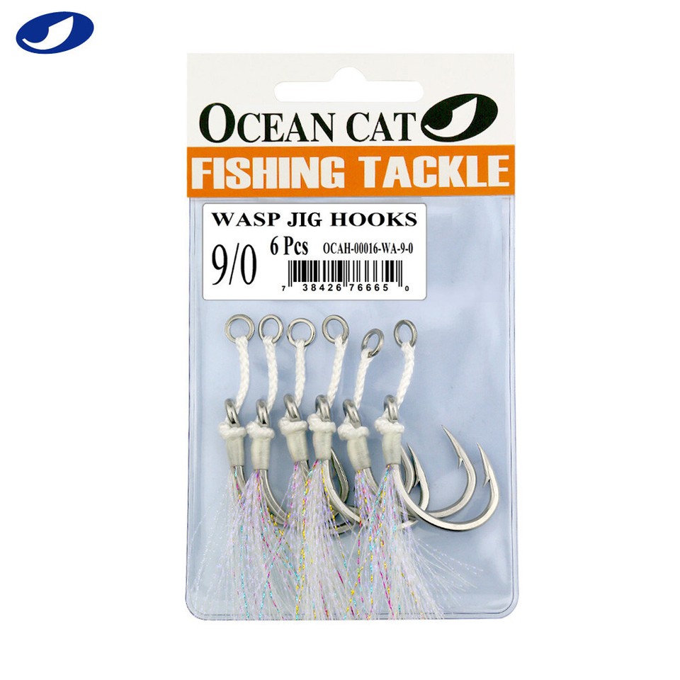 OCEAN CAT Glow Assist Fishing Hooks Jigging Jigs Stainless Steel Circle ...