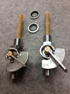 NORTON / BSA / TRIUMPH FUEL TAPS MAIN & RESERVE WITH FACE PLATES 1/4 ...