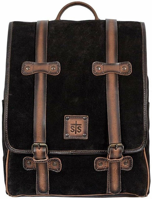 STS Ranchwear Ladies Heritage Knapsack Leather Backpack Chocolate ...