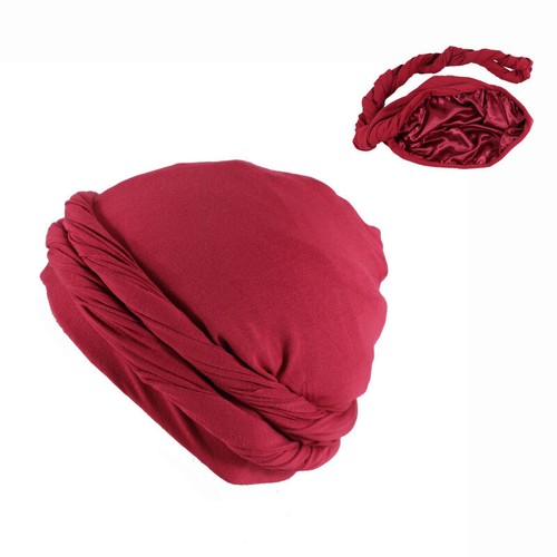 Turban Durag for Men Unisex Satin Silk Lined Elastic Turban Head Wrap ...