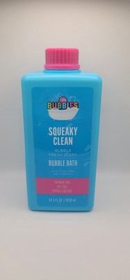 Bubbles Squeaky Clean Fresh Scent Bubble Bath W/ Aloe & Vit E No Harsh ...