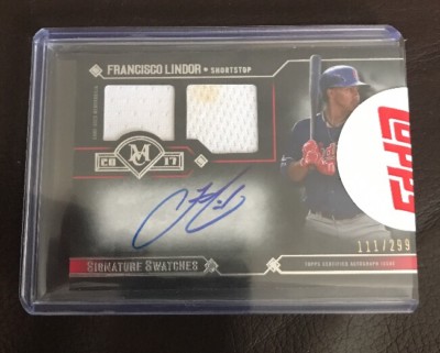 2017 TOPPS MUSEUM COLLECTION FRANCISCO LINDOR SIGNATURE GU SWATCHES ...
