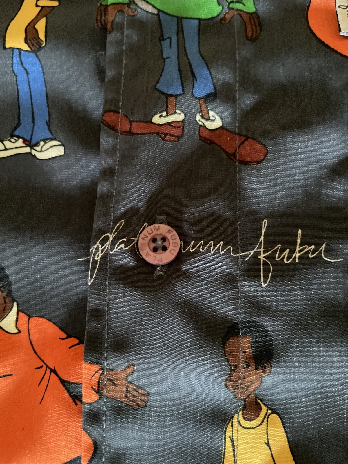 Platinum Fubu Fat Albert Junkyard Gang Print Collar S… - Gem