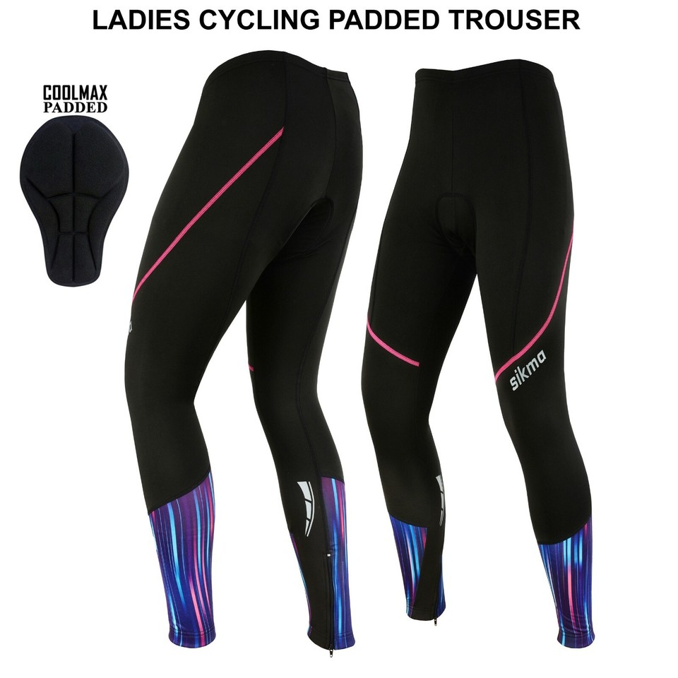 Ladies Women Cycling Trousers Cycle Winter Legging Tights Padded ...