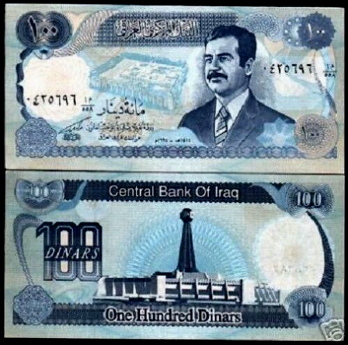 Iraq 100 DINARS P-84 1994-1995 SADDAM UNC Iraqi World Currency Money ...