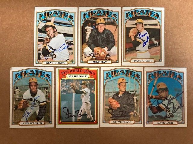 Pittsburg Pirates Signed 1972 Topps Card Lot(7) with COA | eBay