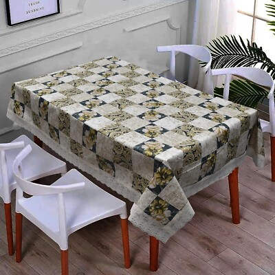 PVC Dining Table Table Cover, 60x90 Inches, 6 Seater Large Rectangle ...