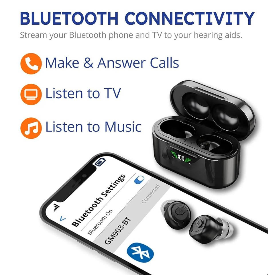 NEW High Performance BLUETOOTH Rechargeable CIC Hearing Aids for ...