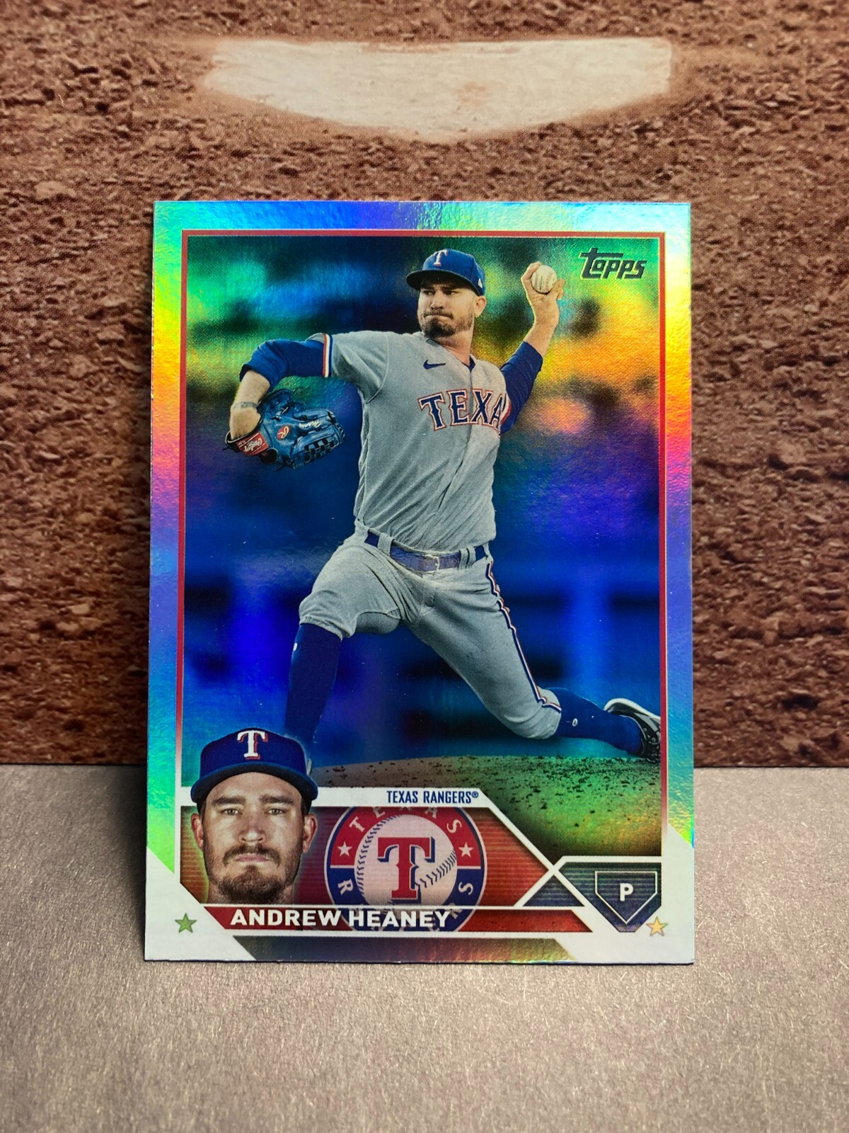 2023 Topps #427 Andrew Heaney Rainbow Foil Baseball Card Texas Rangers ...