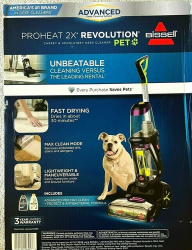 Bissell PROHEAT 2X REVOLUTION Pet Carpet Deep Cleaner 1551W New in Box ...