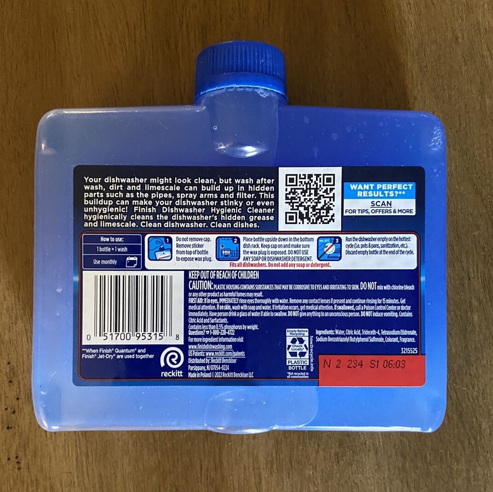 2 PACK - Finish Dual Action Dishwasher Cleaner: Fight Grease ...