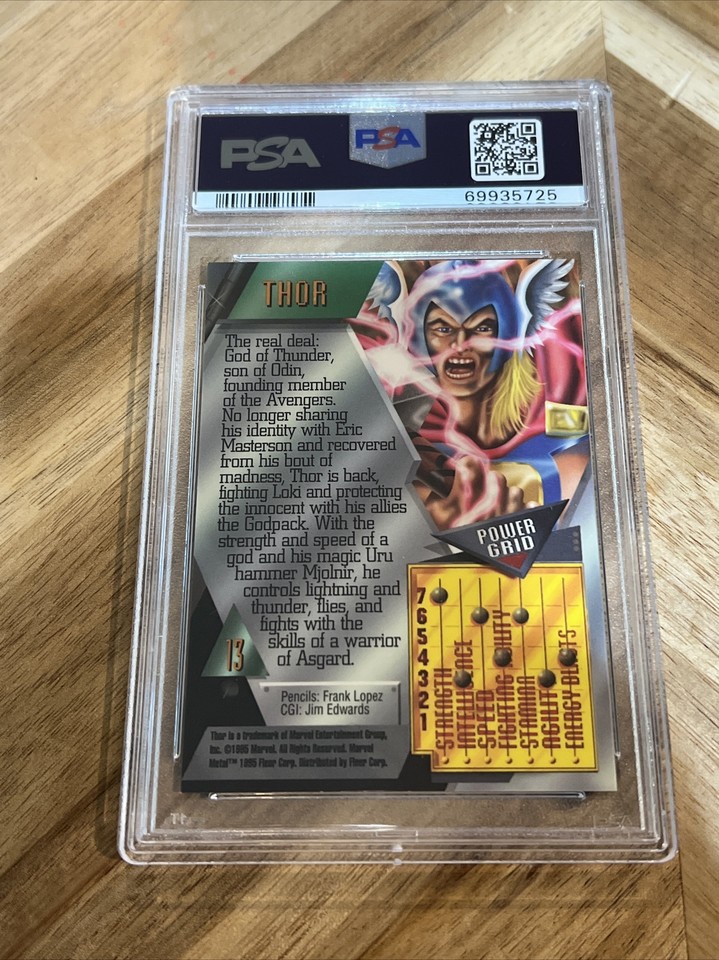 1995 Marvel Metal - #13 Thor Graded Trading Card - PSA 9 MCU | eBay