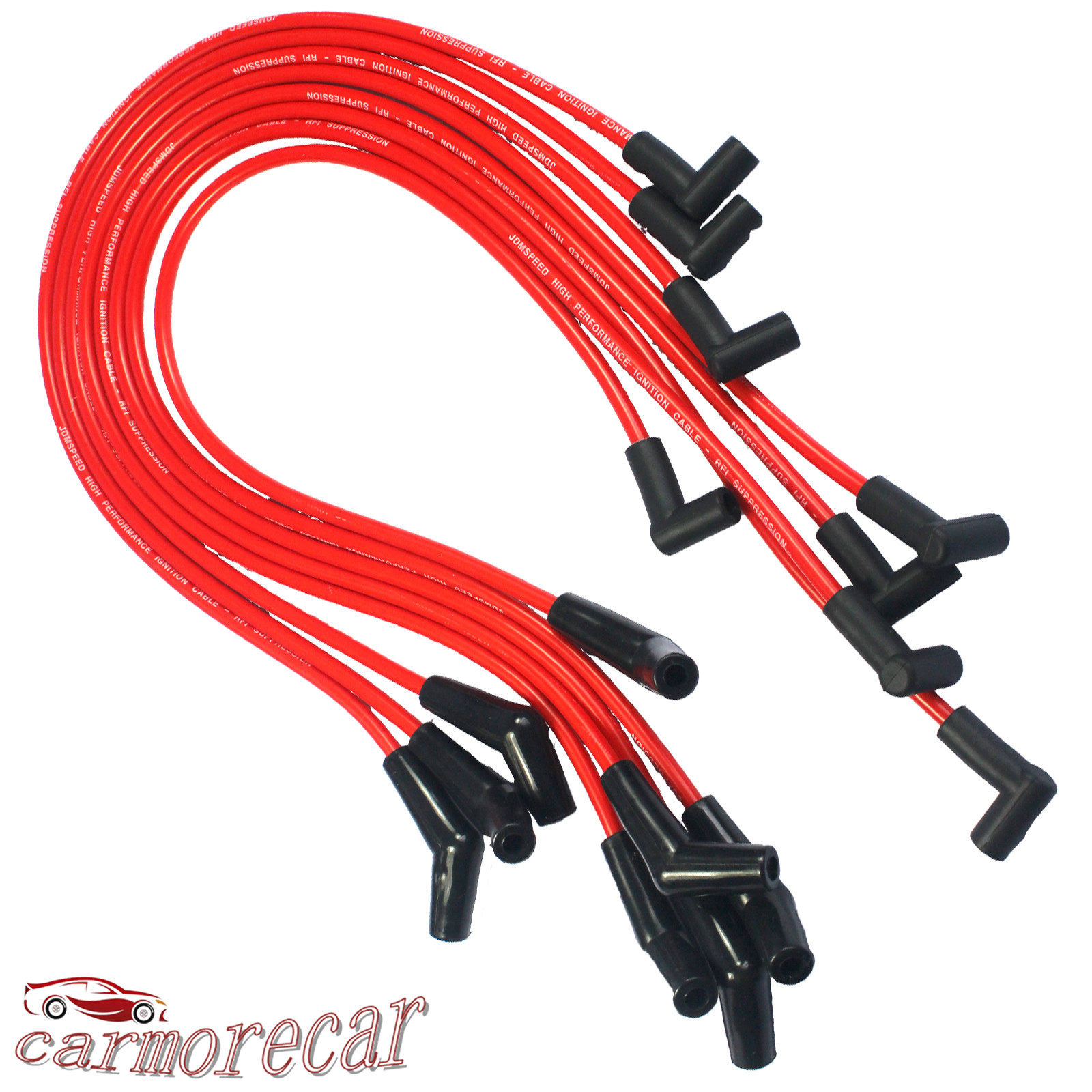 RED 45 DEGREE END Spiral Core SPARK PLUG WIRES HEI For CHEVY BBC 396 ...