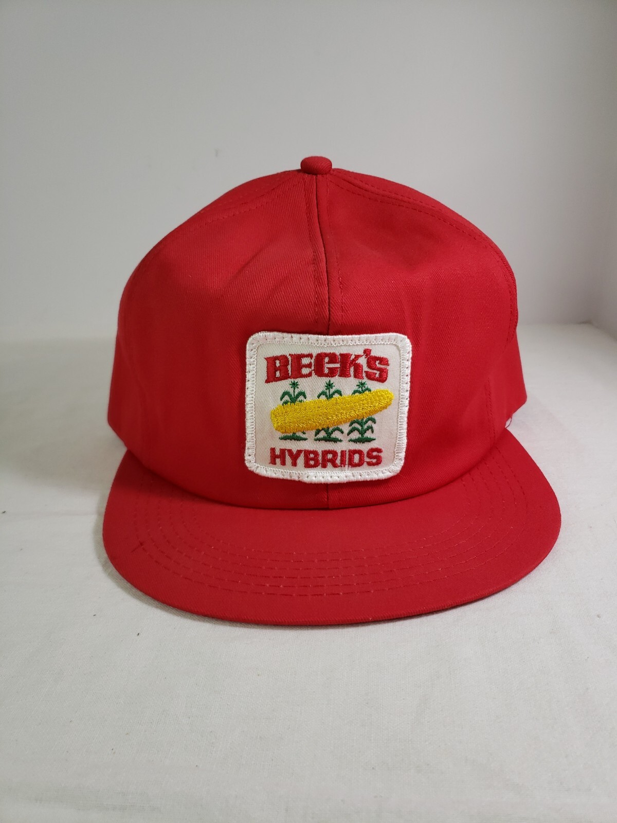 Vintage Beck's Hybrids Red K Products Snapback Hat Ca… - Gem