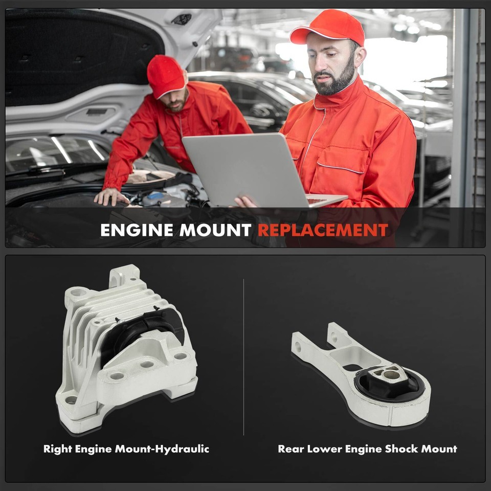 2x Engine Mount & Engine Shock Mount for Jeep Cherokee 2014-2018 ...