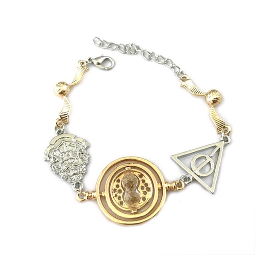 HP Fashion Novelty Two Tone Charm Bracelet Movie Film Series with Gift ...