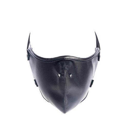 PU Leather Gimp Face Mask with Open Mouth Gags Breathable Hard Ball ...