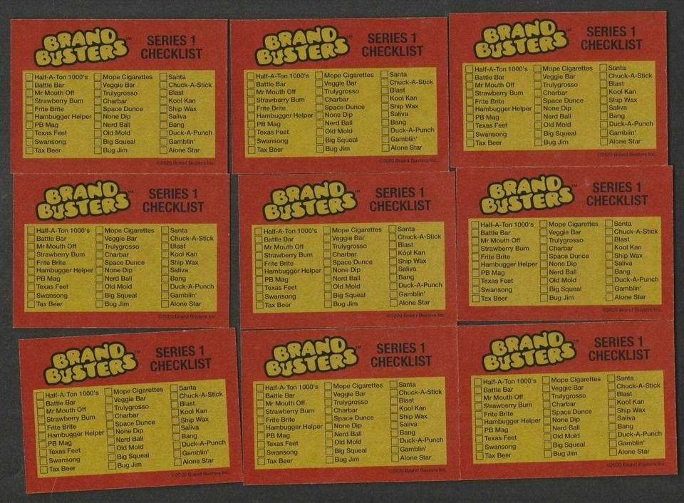 2020 Brand Busters Wacky Packages Series 1 Complete Bang Checklist ...