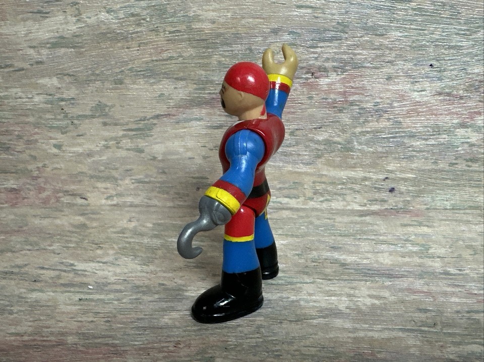 fisher price imaginext Hook PIRATE Captain Red skull cap blue & gold | eBay