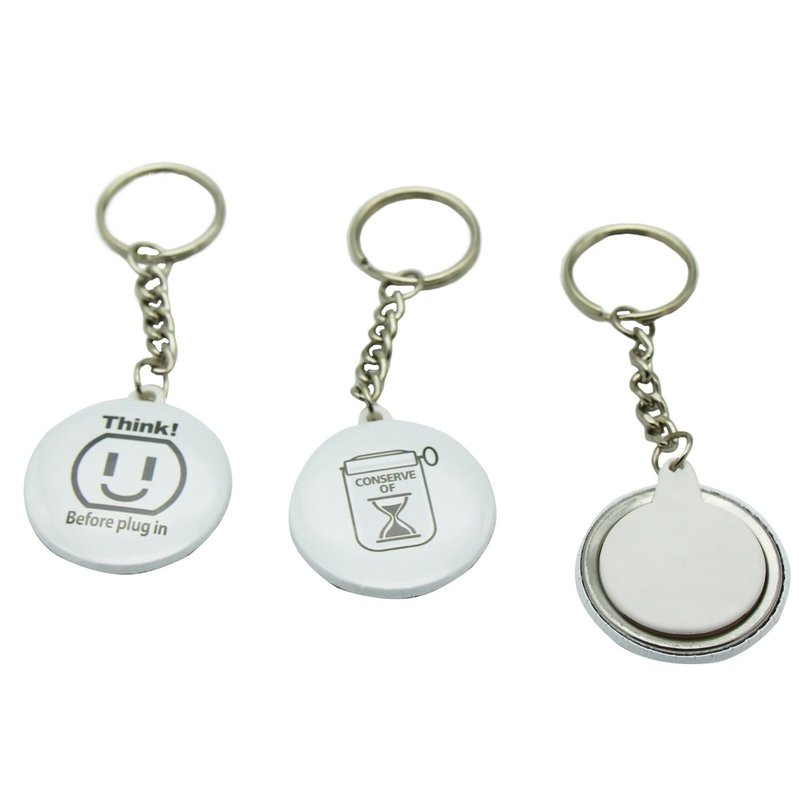 ChiButtons Keychain Parts - 37mm Round Versa-back Keychain (100 sets ...