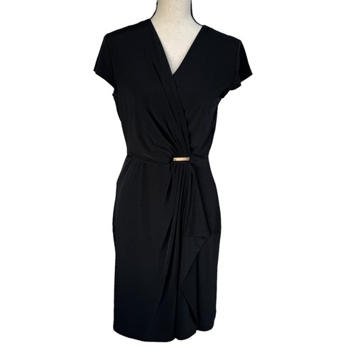 Charter Club Large A-Line Dress Faux Wrap Cap Sleeve Stretch Surplice V ...