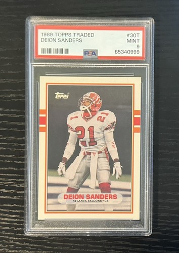 1989 Topps Traded Deion Sanders Rookie Card #30T PSA 9 MINT Atlanta ...